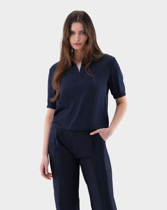 van Laack Poloshirt aus Seidensatin