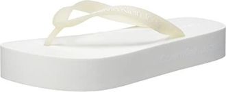 Calvin Klein Jeans Femme Tongs Claquettes, Blanc (Creamy White/Bright White), 39 EU