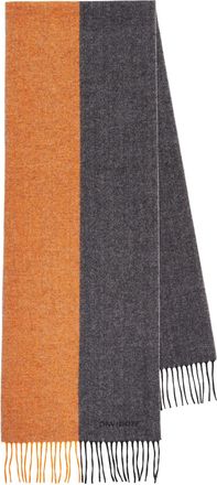 Davidoff Home Run Herren Schal Schwarz/Orange - sportlicher Schal aus 100% Wolle - w&auml;rmender Wollschal mit Fischgr&auml;tenmuster