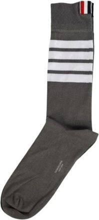 Thom Browne Femme, Sous-vêtements, Gris, Taille: ONE Size Chaussettes Hautes Grises Côtelées