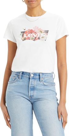 Levi's The Perfect Tee Floral Bw Fill Bright Wh