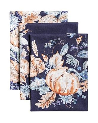 Maison d'Hermine Lot de 3 torchons de cuisine 100 % coton, r&eacute;utilisables, absorbants avec boucle de suspension pour cuisine, maison, salle &agrave; manger, cocktails, f&ecirc;tes (