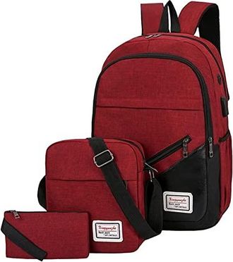 Generic Sac &agrave; dos pour &eacute;tudiant de lyc&eacute;e pour gar&ccedil;ons et filles, sac &agrave; dos &agrave; trois ordinateurs, sac &agrave; bandouli&egrave;re d&eacute;contract&eacute; assorti sac &agrave; dos pour homme pou