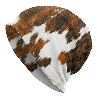 Generic Chapeau Tricoté Vache en Peau De Vache Bonnet Hiver Unisexe Respirant Bonnet Thermo pour Conduite Ski Homme