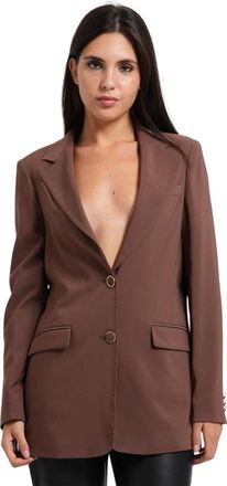 Fracomina Langer Oversized-Blazer mit einem Knopf - - Jackets - Damen - Braun - L