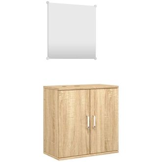 vidaXL 2-tlg. Badm&ouml;bel-Set Eichen-Optik Holzwerkstoff Vidaxl