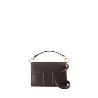 Toteme Braune Leder-T-Flap-Tasche mit abnehmbarem Riemen - - Bags - Damen - Braun - ONE SIZE