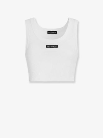 Dolce & Gabbana Cotton top with Logo patch - DOLCE & GABBANA - gender_Woman