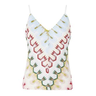 Missoni Femme, Tops, Multicolore, Taille: 38 FR Haut sans Manches en Dentelle Florale