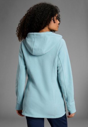 Kangaroos Fleecejacke h&uuml;ftbedeckende L&auml;nge, mit Kapuze, mit Eingrifftaschen