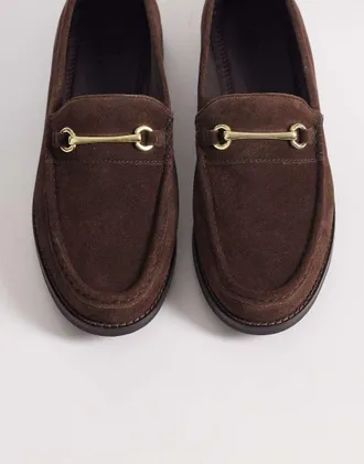Asos Mocassins en daim &agrave; mors - Marron-Noir
