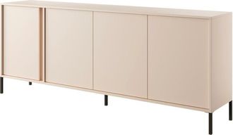 Furnix Sideboard dasti 203 4d Kommode mit vier Türen und Metallfüße Beige - Furnix