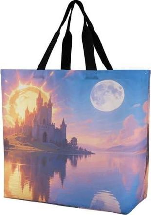 Generic Soleil Et Lune Sac &Agrave; Bandouli&egrave;re L&eacute;ger Sacs De Courses Grand Sac Fourre-Tout Pour Universit&eacute; Gym Quotidienne