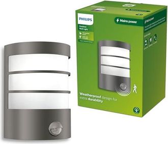 Philips Calgary Wandleuchte für den Außenbereich mit Sensor, max. 25 W, E27-Fassung, Anthrazit