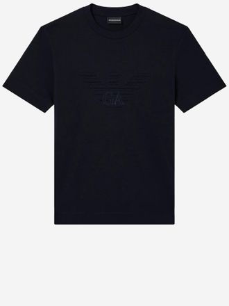 Emporio Armani Mens T-Shirt Cotton Navy T-Shirts And Polos