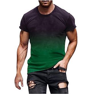 Generic T-shirt &agrave; col rond pour homme, l&eacute;ger, d&eacute;contract&eacute;, &eacute;l&eacute;gant, extensible, confortable, respirant, basique &agrave; manches courtes, chemise de course &agrave; pied et