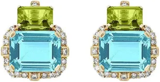 Goshwara boucles doreilles en or 18ct &agrave; topaze et diamants
