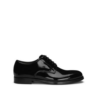 Dolce & Gabbana Homme, Chaussures, Noir, Taille: 40 EU Chaussures Derby &agrave; Lacets en Cuir Verni