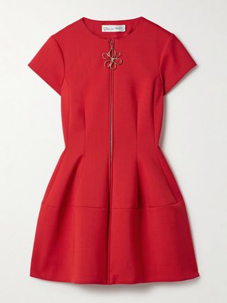 Oscar De La Renta Minikleid Aus Ponte - Rot