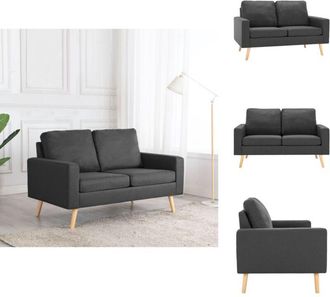vidaXL 2-Sitzer-Sofa Dunkelgrau Stoff - 2-Sitzer Sofa - Couch - Grau - Dunkelgrau - Wohnzimmerm&ouml;bel