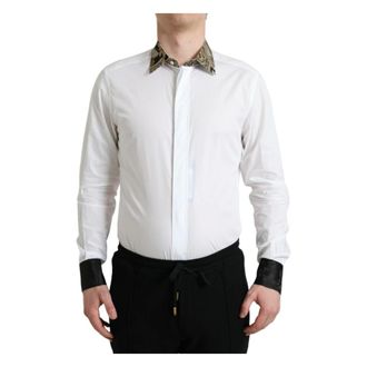 Dolce & Gabbana Homme, Chemises, Blanc, Taille: S Chemise Habill&eacute;e Gold