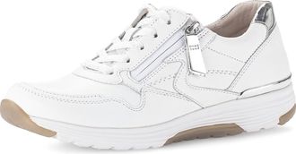 Gabor Damen Low-Top Sneaker, Frauen Halbschuhe,Plateausohle,stra&szlig;enschuhe,Strassenschuhe,Sportschuhe,Turnschuhe,Weiss/Argento(Sp),35 EU / 2.5 UK