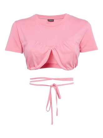 Jacquemus haut crop &agrave; d&eacute;tail nou&eacute; - Rose