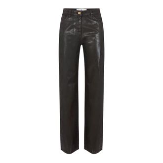 Elisabetta Franchi Loose Jeans mit Laminiereffekt - - Jeans - Damen - Braun - W30