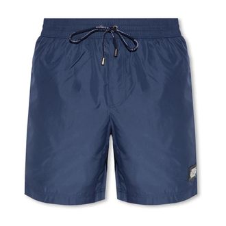 Dolce & Gabbana Badeshorts mit Metall-Logo-Plakette - - Swimwear - Herren - Blau - S