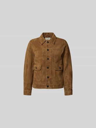 Officine Générale Regular Fit Jacke aus reinem Ziegenleder