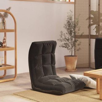 vidaXL Bodenstuhl Faltbar Schwarz Stoff - Vidaxl