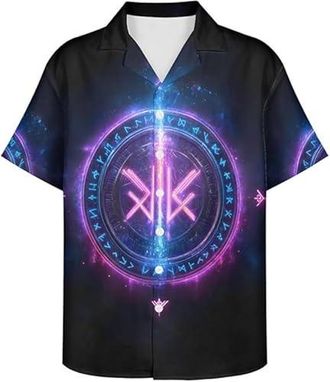 Keephen Nouveaut&eacute; Viking Chemises Hommes/Femmes Viking Animal Impression 3D Chemise Hawaiienne Chemise &agrave; Boutons Cool Plage Vacances Col &agrave; Revers Haut