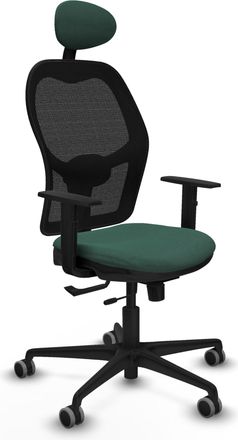 Piqueras y Crespo B&uuml;rostuhl aus Stoff mit 1D-Armen, h&ouml;henverstellbare Lendenwirbelst&uuml;tze und festes Kopfteil, ausgestattet mit Syncro/Traslack und injiziertem Schaumsto