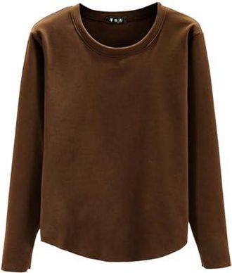 Generic sous Pull Femme Haut Thermique Femme sous Pull Thermique Femme Doux Glamour Top Thermique Manches Longues Seamless avec Soutien Gorge Polaire Bross&eacute;e 