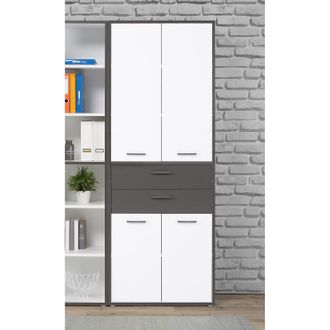 Fredriks home24 Aktenschrank VI 85 x 227 x 42cm Weiß