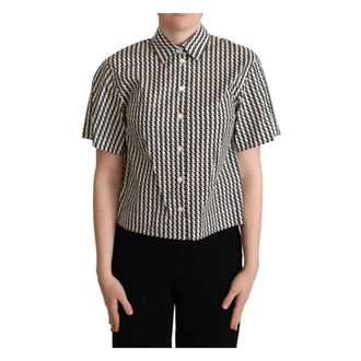 Dolce & Gabbana Polo-Top mit Kragen und kurzen &Auml;rmeln - - Blouses & Shirts - Damen - Mehrfarbig - S