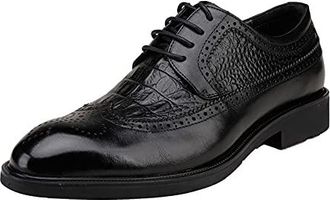 Generic Chaussures habill&eacute;es for Hommes, &agrave; Lacets, Style Brogue en Crocodile, Bout Rond, Talon carr&eacute;, Semelle en Caoutchouc, antid&eacute;rapantes, for soir&eacute;es(43 EU