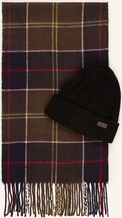 Barbour Set: Schal Und M&uuml;tze gruen