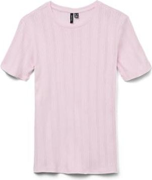Vero Moda Vmlisa Pointelle SS Top JRS Noos, Pink-a-Boo, M Femmes