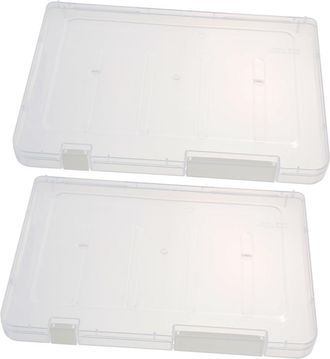 Cabilock 2 St&uuml;ck Transparente Aufbewahrungsbox mit Deckel Tragbarer Kunststoff Organizer f&uuml;r Dokumente Quittungen und Papier Formstabile Vielseitige Ordnungsbo