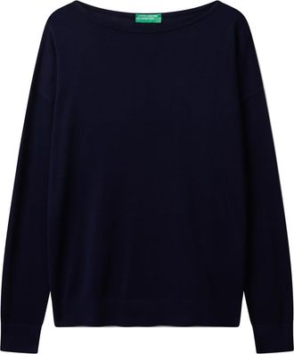 Benetton Damen Maglia Sc Barca M/L 103vd10av Pullover, blau, M