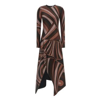 Pucci Robe en jersey Lurex imprim&eacute; Iride - Femme - Robes - Brun - Taille: 36 FR