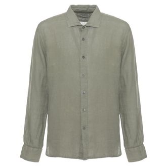 120% Lino Homme, Chemises, Vert, Taille: S Casual Chemises
