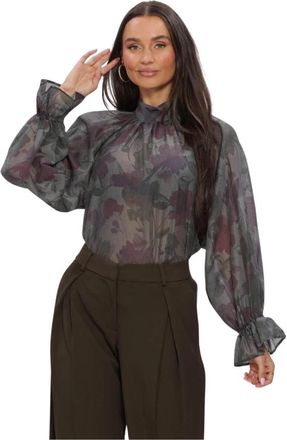 Moss Copenhagen Mschjaquelina Top Aop - - Blouses & Shirts - Damen - Grau - XS/S