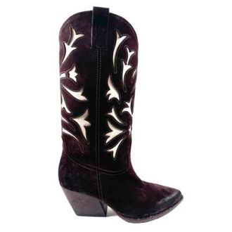 Elena Iachi Vintage Leder Texano Stiefel - - Shoes - Damen - Braun - 37 EU