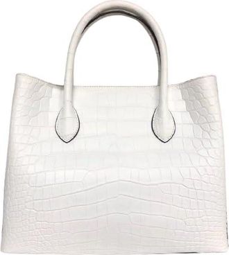 Generic Sac cabas pour femme en cuir de crocodile v&eacute;ritable exotique et authentique, grand sac bandouli&egrave;re pour femme, id&eacute;al pour le travail