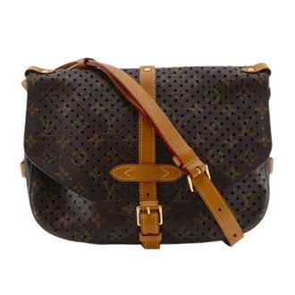 Louis Vuitton Pre-owned Saumur PM Monogram Perfo Schultertasche - - Pre-owned - Damen - Braun - ONE SIZE