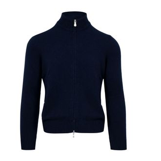 Gran Sasso Homme, Pulls, Bleu, Taille: XL Cardigan zipp&eacute; c&ocirc;tel&eacute;