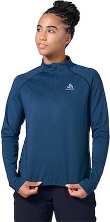 Odlo Damen Langarm Shirt mit Rei&szlig;verschluss Berra Light, Blue Wing Teal, XL