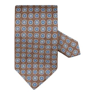 Stenstr&ouml;ms Seidenkrawatte mit Medaillonmuster - - Accessories - Herren - Braun - ONE SIZE